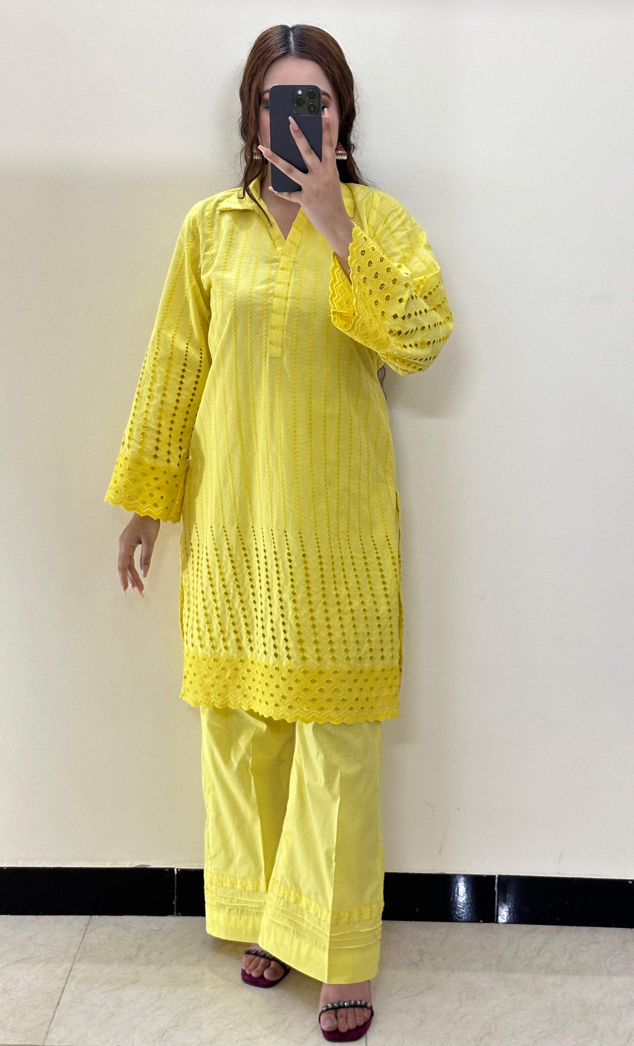 Lemon Sheen 2PC Chikankari Set – Apparel